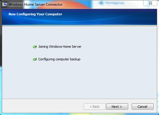 Installing Windows Home Server (WHS) Connector in Windows 7 Installing Windows Home Server (WHS) Connector in Windows 7